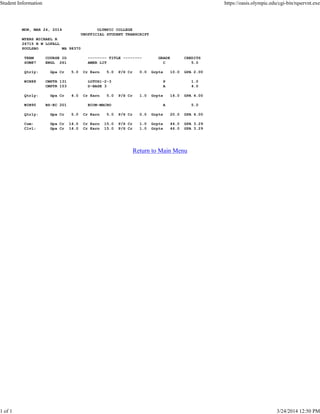 MRMyers Unofficial Transcripts - Olympic College | PDF