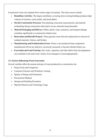 Waste Management of Construction and Demolition | PDF