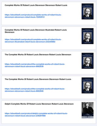 Complete Works Of Robert Louis Stevenson Robert Louis Stevenson | PDF