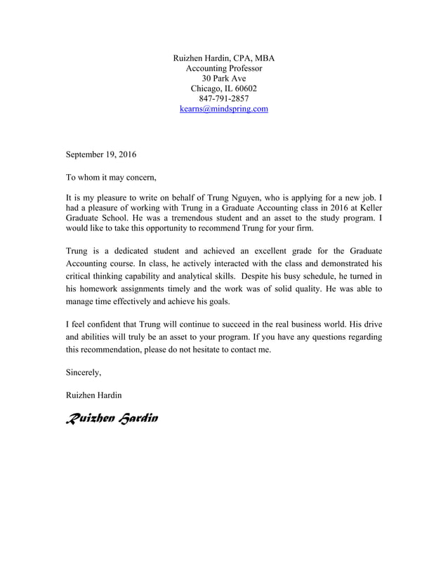 Reference Letter_Prof Ruizhen Hardin | PDF