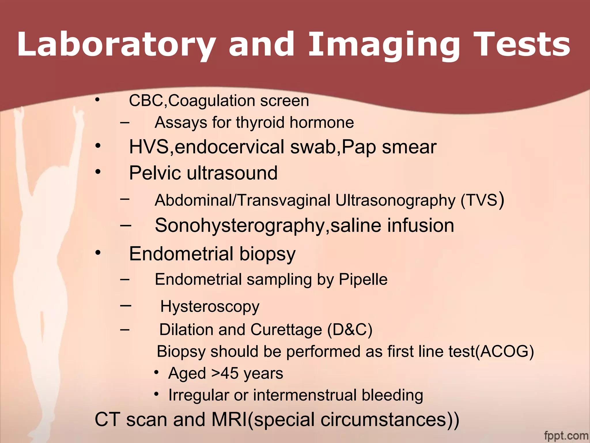 Abnormal Uterine Bleeding in Perimenopausal Women | PPT