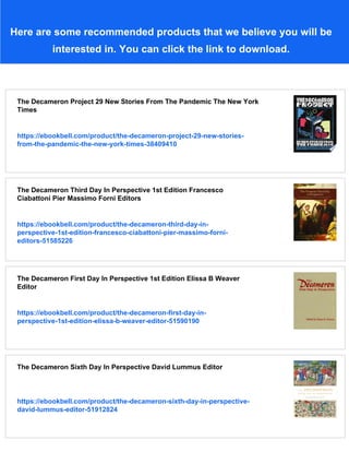 The Decameron Project 29 New Stories From The Pandemic The New York ...