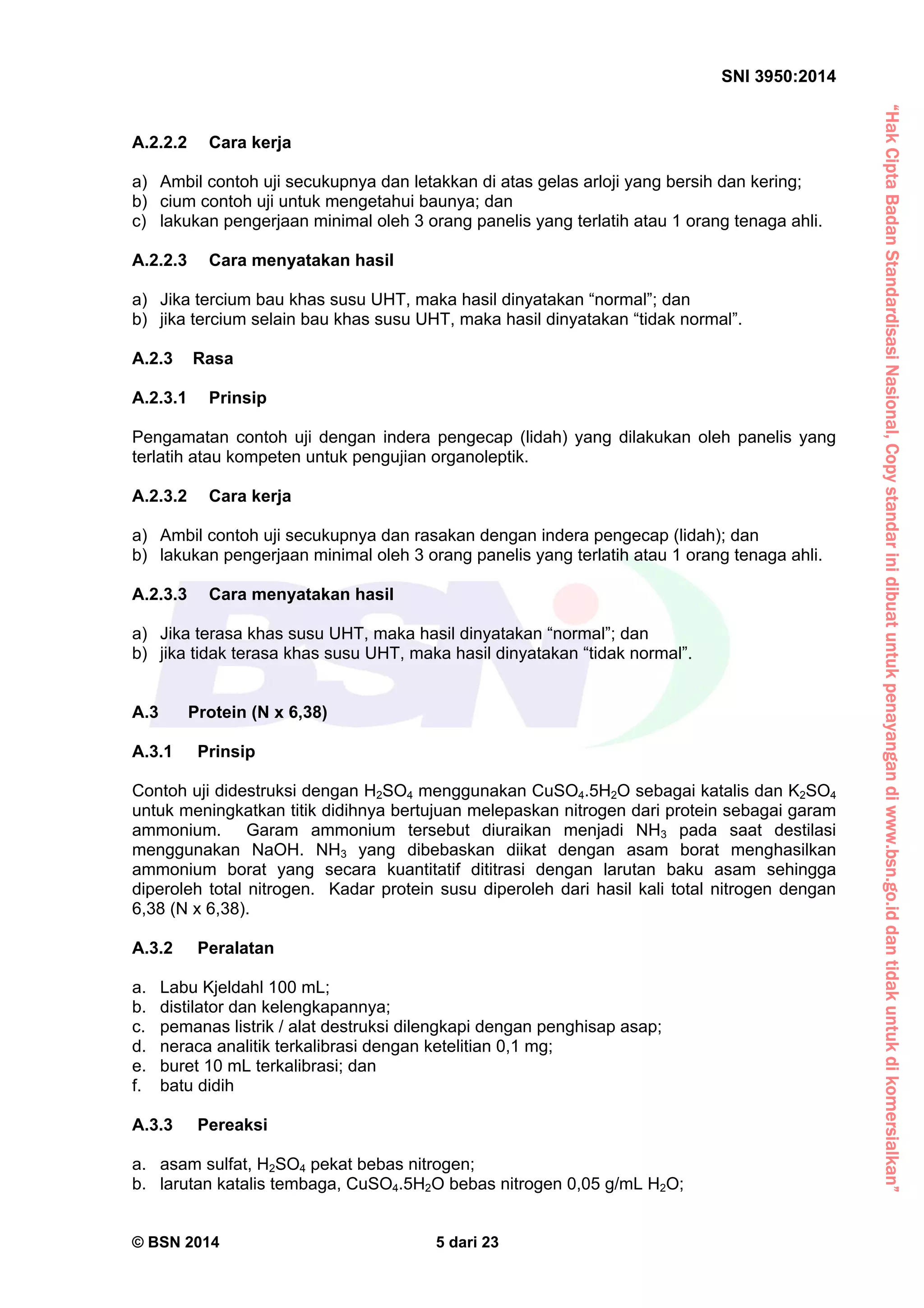 24336 sni 3950-2014 susu uht | PDF