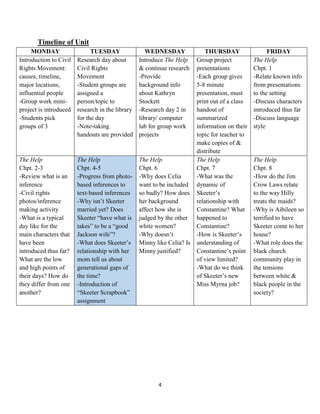 The Help Unit Plan - Tess McNamara | PDF