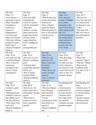 The Help Unit Plan - Tess McNamara | PDF