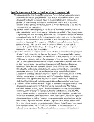 The Help Unit Plan - Tess McNamara | PDF