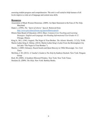 The Help Unit Plan - Tess McNamara | PDF