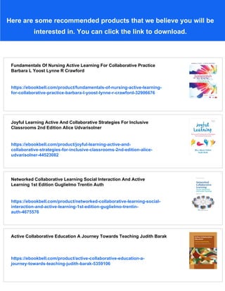 Collaborative Active Learning Practical Activitybased Approaches To ...