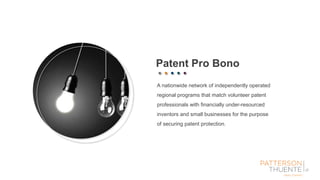 Patent Pro Bono: Helping under resourced inventors achieve their dreams ...
