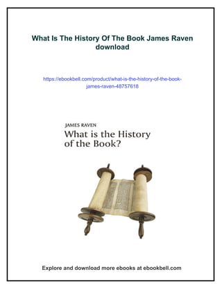 What Is The History Of The Book James Raven | PDF