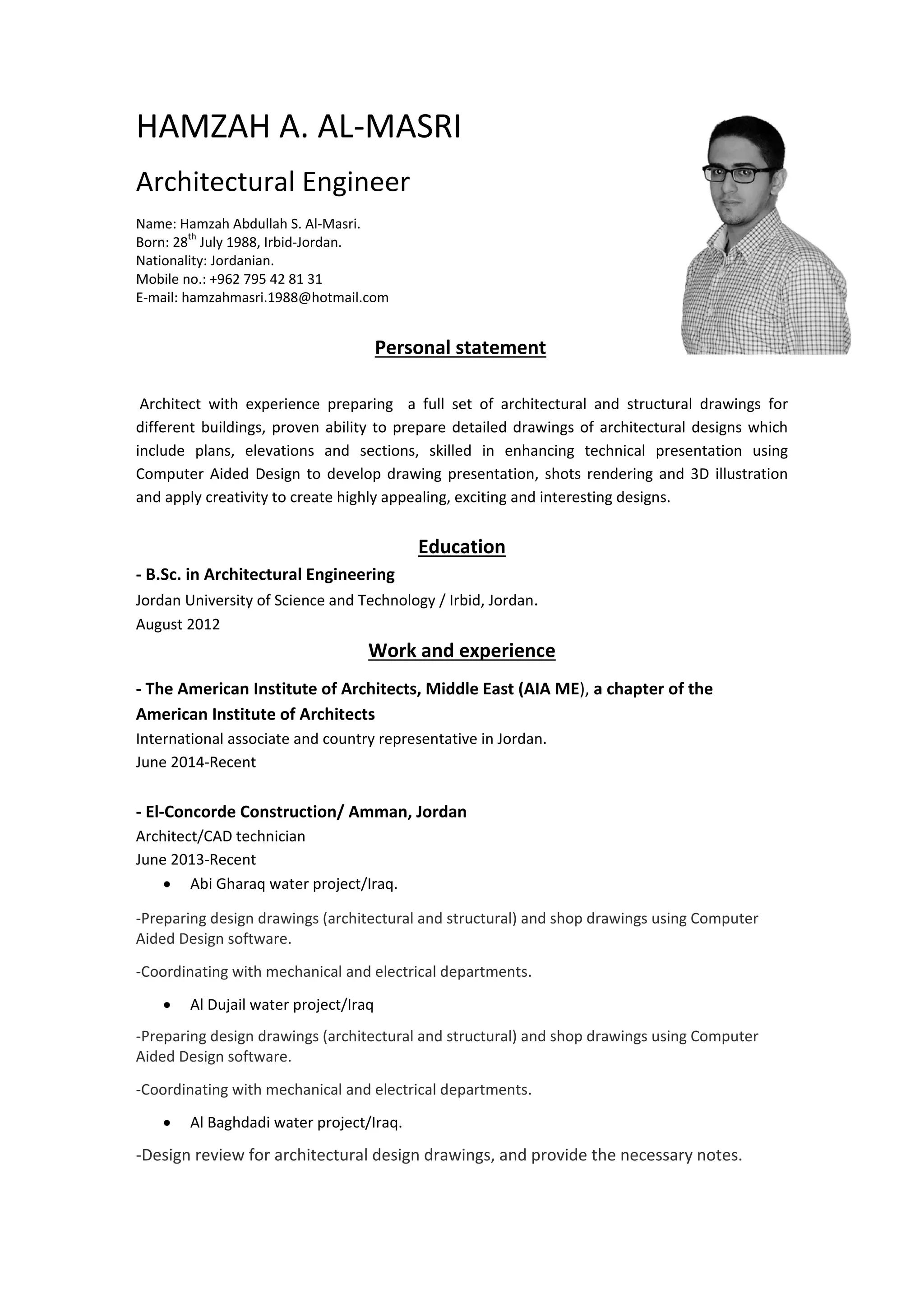 Hamzah Al Masri CV | PDF