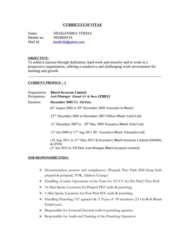 CURRICULUM VITAE SHAIL | DOC