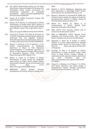 Factors Influencing Smallholder Potato Farmers’ Choice Decisions of ...
