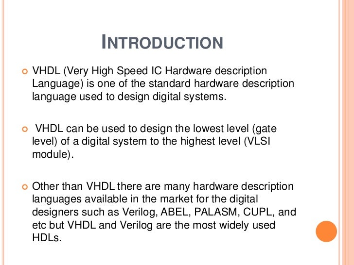 Basics Of Vhdl