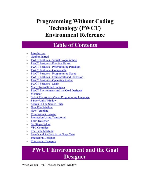 Programming Without Coding Technology (PWCT) Environment | PDF