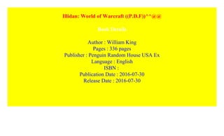 Illidan: World of Warcraft ((P.D.F))^^@@ | PDF