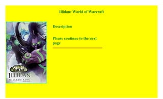 Illidan: World of Warcraft ((P.D.F))^^@@ | PDF