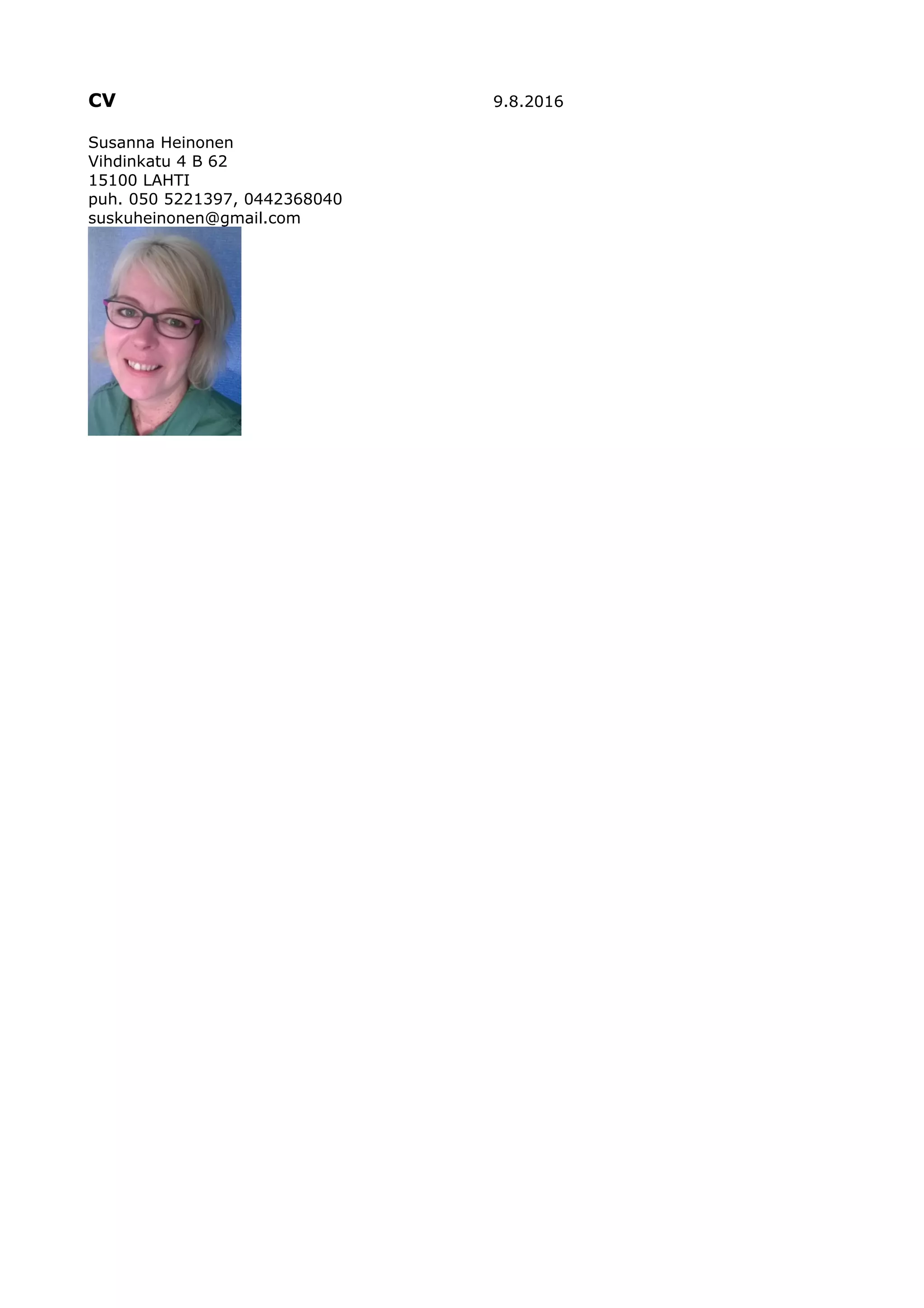 CV Susanna Heinonen L | RTF