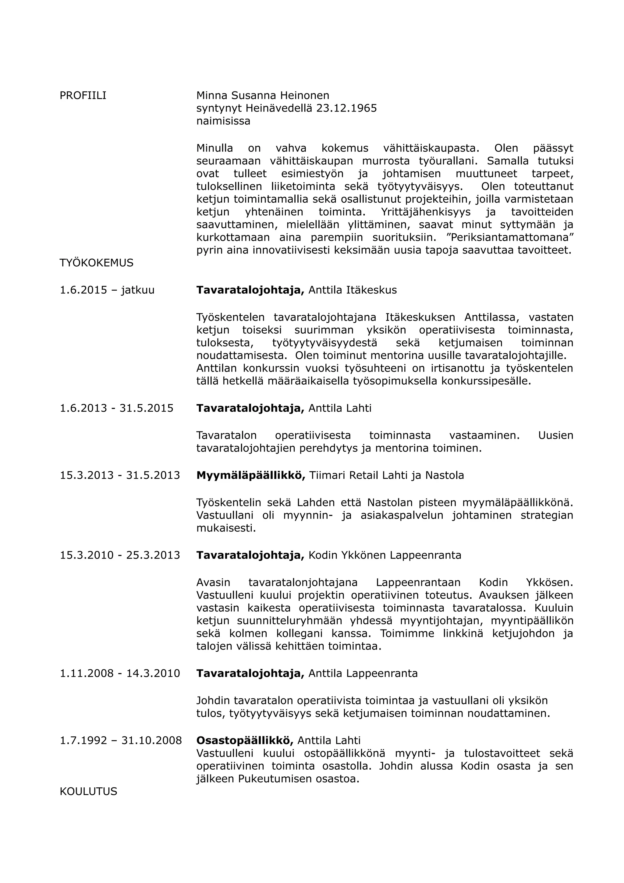 CV Susanna Heinonen L | RTF