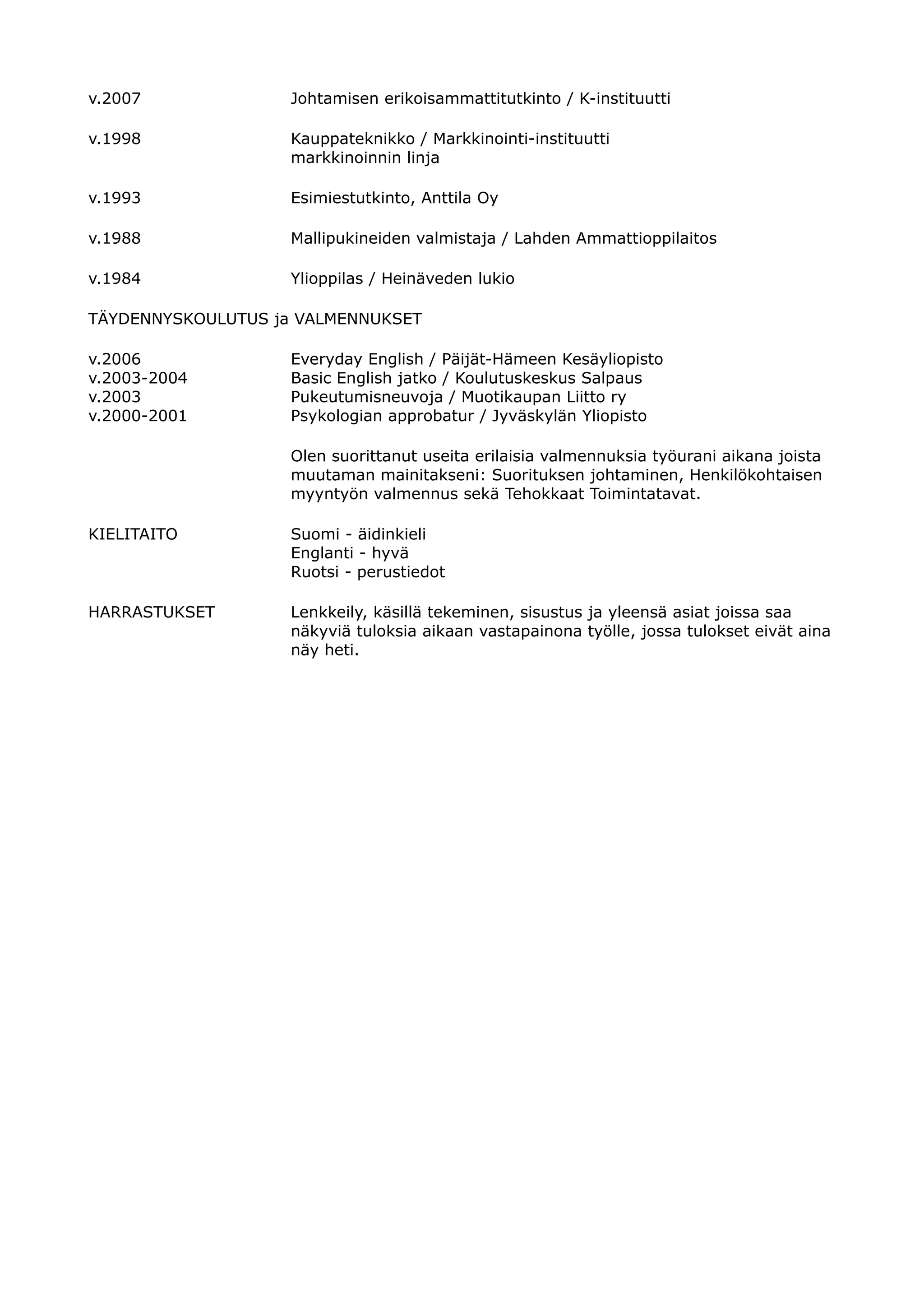 CV Susanna Heinonen L | RTF