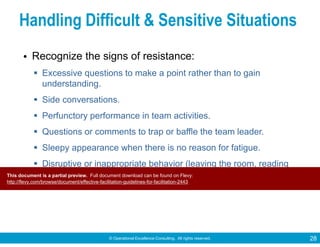 Effective Facilitation: Guidelines for Facilitation | PDF