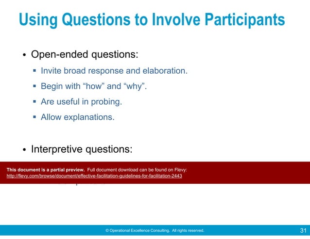 Effective Facilitation: Guidelines for Facilitation | PDF