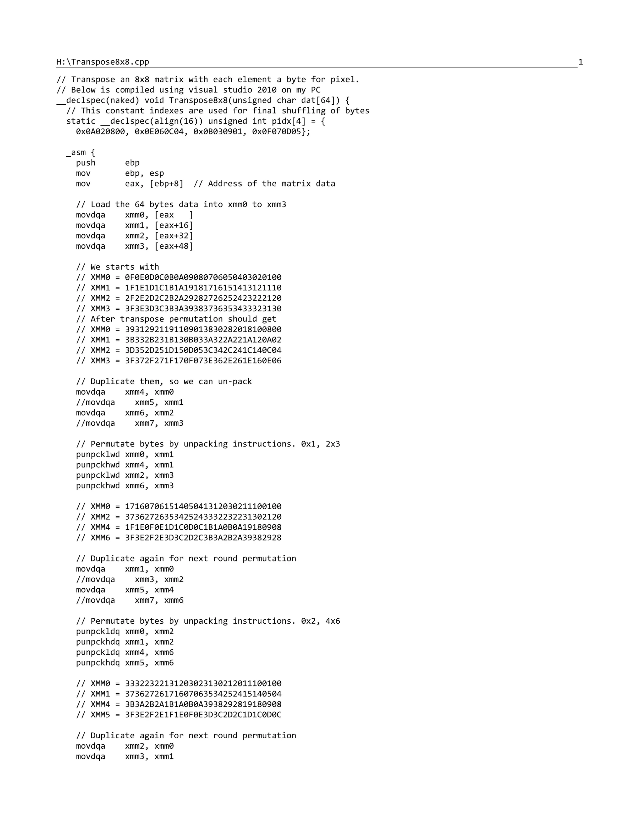 Transpose8x8 | PDF