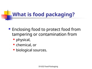 Introduction to Food Packaging and preservation 2 | PPT