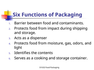 Introduction to Food Packaging and preservation 2 | PPT