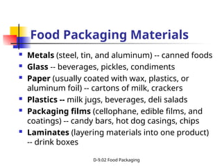 Introduction to Food Packaging and preservation 2 | PPT
