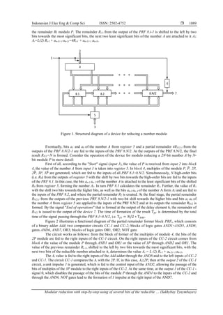 Modular reduction with step-by-step using of several bits of the reducible number | PDF
