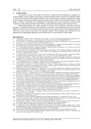 Modular reduction with step-by-step using of several bits of the ...