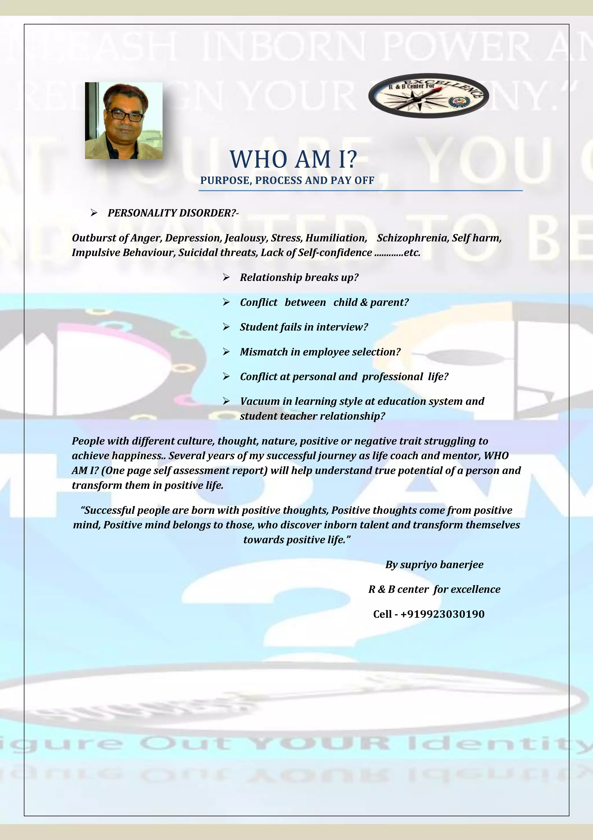 WHO AM I ONE PAGER | PDF