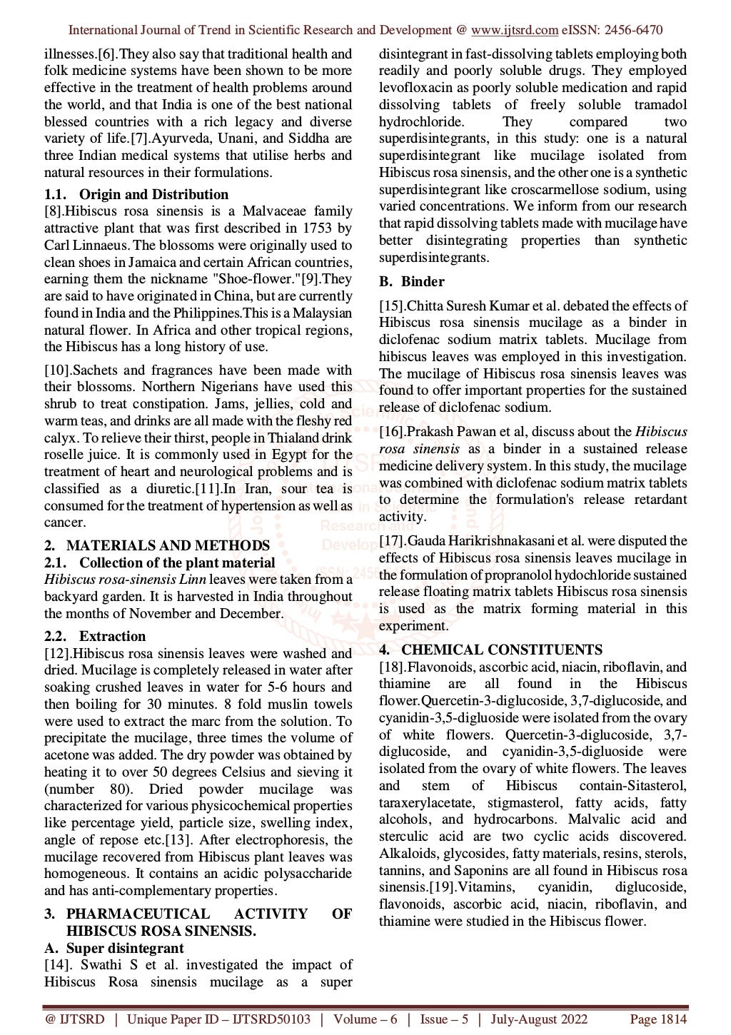 Cosmetic and Medicinal Applications of Hibiscus Rosa Sinesis for the ...