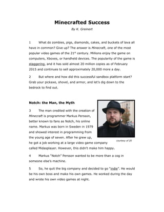 Minecrafted Success Text | PDF