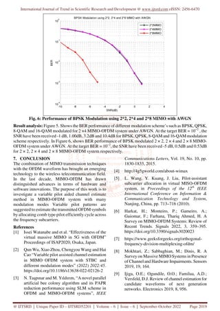 Performance Evaluation of MIMO OFDM using AWGN Channel with Different Modulation Scheme in WiMAX ...
