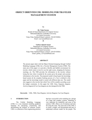 object oriented uml modeling for traveler management system | PDF ...