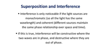 Huygen’s principle, Superposition & Interference of waves, and Young’s experiments. | PPTX
