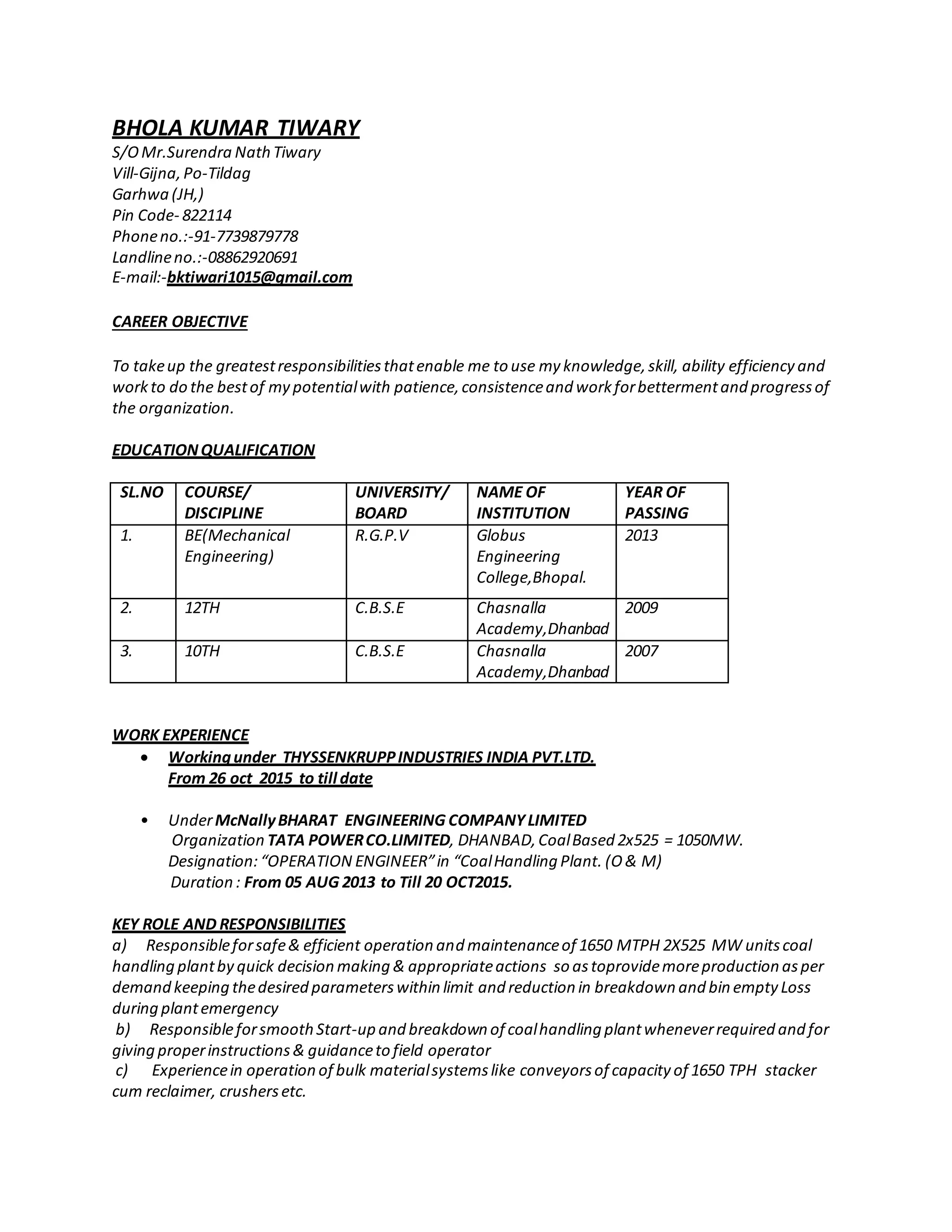 Resume BKT | PDF