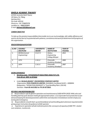 Resume BKT | PDF