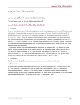 Crystal structure of 3-(di­ethyl­amino)­phenol | PDF