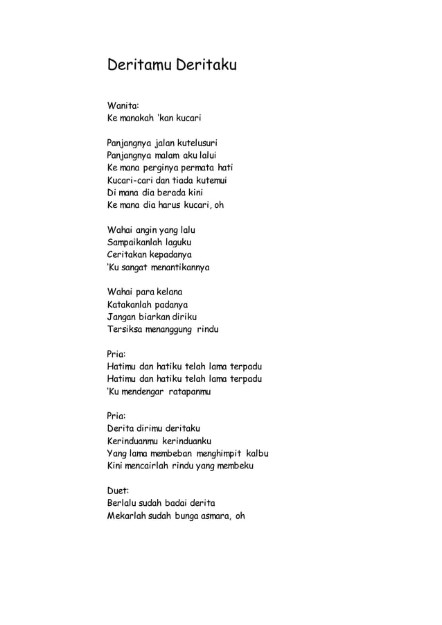 Lirik Lagu Rhoma Irama LENGKAP A-Z (260+ Lagu) | DOCX