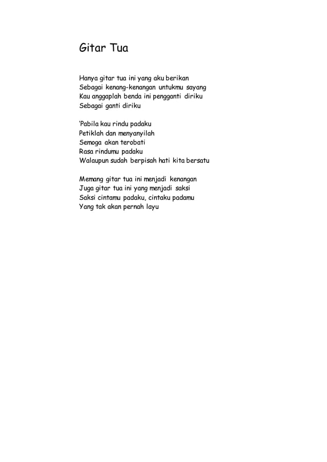 Lirik Lagu Rhoma Irama LENGKAP A-Z (260+ Lagu) | DOCX