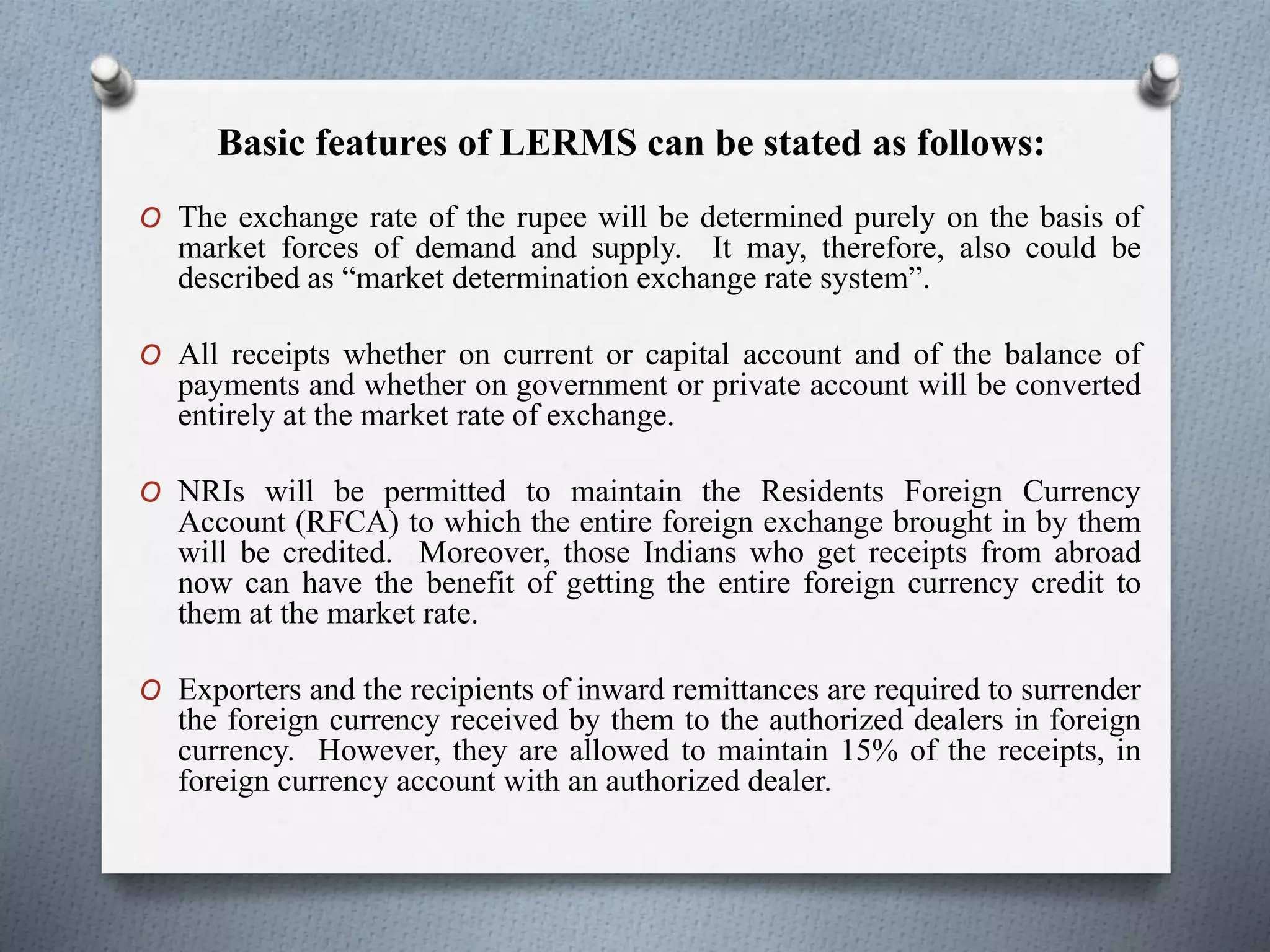 LERMS liberalized exchange rate management system | PPTX