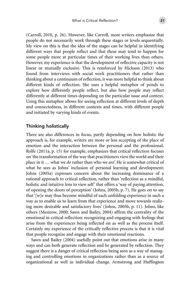 Being Critically Reflective Fiona Gardner | PDF