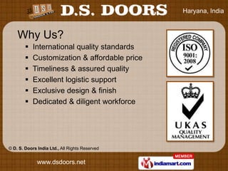 Solid Wooden Doors by D. S. Doors India Ltd. Faridabad | PPSX