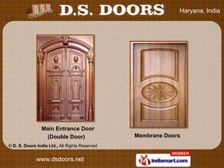 Solid Wooden Doors by D. S. Doors India Ltd. Faridabad | PPSX