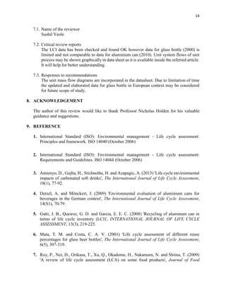 LIFE CYCLE ASSESSMENT ON ALUMINIUM CAN AND GLASS BOTTLE | PDF