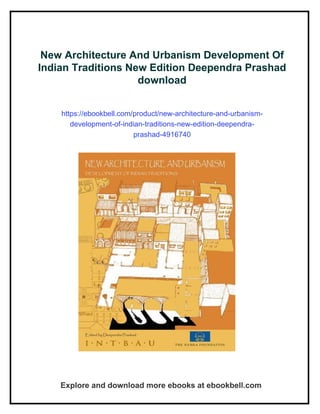 New Architecture And Urbanism Development Of Indian Traditions New ...