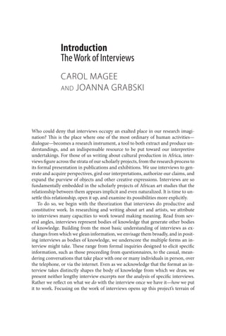 African Art Interviews Narratives Bodies Of Knowledge At Work Joanna ...